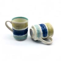 China 21oz Handmade Stoneware Ceramic Drinking Mugs 600ml Capacity with Textured Inside for sale