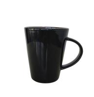 China 16oz 450ml Black Ceramic Coffee Mug Microwave Safe Custom Logo Smooth Surface for sale