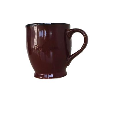 中国 12ozはハンドルが付いている石器のコーヒー・マグを艶をかけた 販売のため