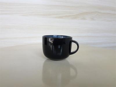 China 6oz van de Koffiemokken van het douane Zwarte Verglaasde Steengoed de Theekop Te koop