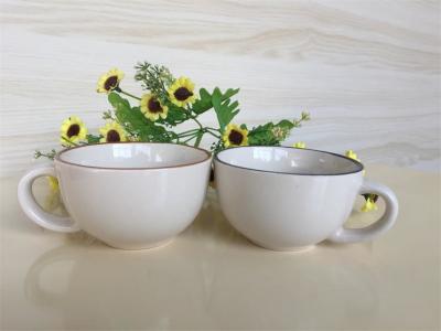 China 6-Unze-bunte glasig-glänzende Steingut-Kaffeetasse mit Farbrand zu verkaufen