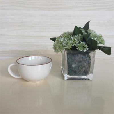 China 6-Unze-bunte glasig-glänzende Steingut-Kaffeetasse mit Farbrand zu verkaufen