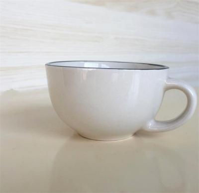 China 6-Unze-bunte glasig-glänzende Steingut-Kaffeetasse mit Farbrand zu verkaufen