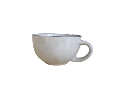 China 6-Unze-bunte glasig-glänzende Steingut-Kaffeetasse mit Farbrand zu verkaufen