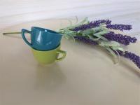 China 3oz Color Glazed Ceramic Coffee Mini Cup with Custom Handle 6.8cm Diameter for sale