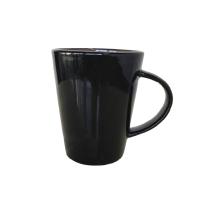 China 16 oz Black Glazed V-Shape Ceramic Large Coffee Mug 450ml Microwave Safe for sale