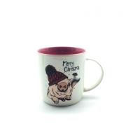 China 10oz Ceramic Drinking Mugs Set of 5 Cute Animals Pattern Coffee Cup 300ml for sale