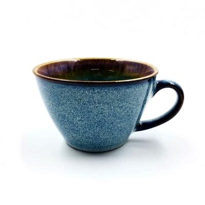 Cina La tazza 200ml ed il piattino ceramici lustrati reattivi hanno fissato due colori per caffè in vendita