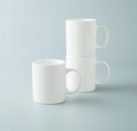 China 290ml Flat White Ceramic Cups New Bone China Coffee Milk Cup 10oz for sale