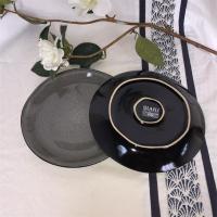 China AB Grade Microwavable Matte Black Porcelain Dinner Plates 10 Inch for Pasta for sale