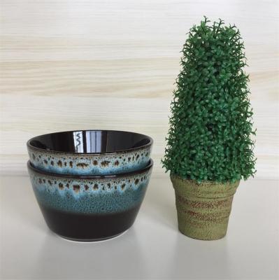 China Cusomized Logo 5.5 Inch Ceramic Mixing Bowls Active Glaze For Soup for sale