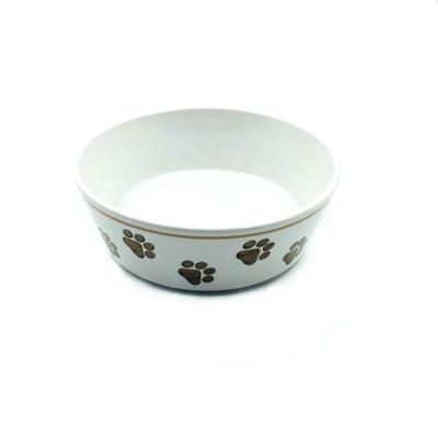 Cina Le orme dei cani hanno dipinto la ciotola ceramica dell'alimento per animali domestici, Cat Bowl Customized ceramica a 8 pollici in vendita