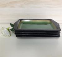 China CIQ Certified Custom Sushi Serving Dishes Double Ear Ceramic Plate 8 Inch for sale