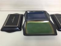 China CIQ Certified Custom Sushi Serving Dishes Double Ear Ceramic Plate 8 Inch for sale