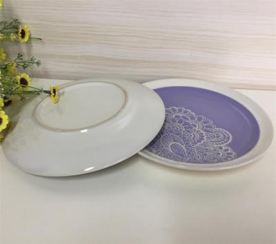 Cina Il CE ceramico personale dipinto a mano dei piatti della famiglia approva la porpora lustrato in vendita