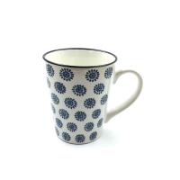 China Geometric Pattern Hand Painted 350ml Ceramic Coffee Mug SGS Approved New Bone China for sale