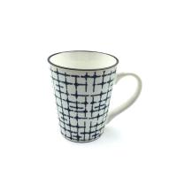 China Geometric Pattern Hand Painted 350ml Ceramic Coffee Mug SGS Approved New Bone China for sale