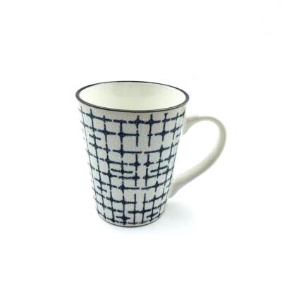 Китай SGS кружек кофе 350ml геометрической картины покрашенный вручную керамический одобряет продается