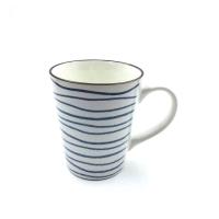 China Geometric Pattern Hand Painted 350ml Ceramic Coffee Mug SGS Approved New Bone China for sale