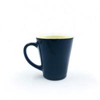 China 11 Oz Blue Glazed Stoneware Coffee Mug with Maple Leaf Design Customizable 300ml for sale