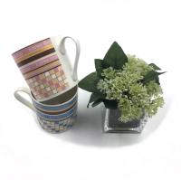China LFGB Certified Ceramic Drinking Mugs 13oz Geometric Design OEM Customizable Coffee Cup for sale