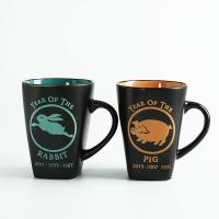 China Zodiac Ceramic Mug Matte Multi Colored 8.2cm x 9.7cm Round Mouth Square Bottom for sale