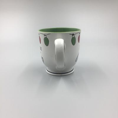 China Verglaasde Witte In reliëf gemaakte de Koffiemokken van 11oz 12oz 13oz, Met de hand geschilderde Espressokoppen Te koop