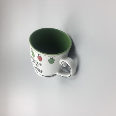 China Verglaasde Witte In reliëf gemaakte de Koffiemokken van 11oz 12oz 13oz, Met de hand geschilderde Espressokoppen Te koop
