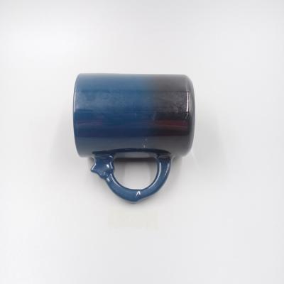 中国 13oz勾配はSGSの承認の青い石器のコーヒー・マグを艶をかけた 販売のため