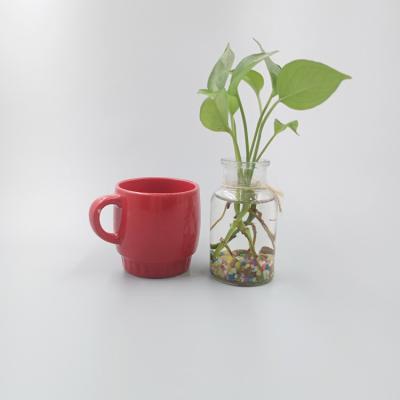 Cina tazza da caffè modellante squisita ceramica lustrata rossa 7oz in vendita