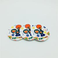China Round Absorbent Ceramic Drink Coasters 10.8cm Stain Resistant Customizable for sale
