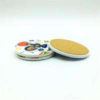 China Round Absorbent Ceramic Drink Coasters 10.8cm Stain Resistant Customizable for sale