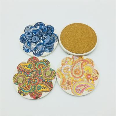 Cina Sostanza assorbente di Cork Backing Ceramic Drink Coasters per le tazze e le tazze in vendita