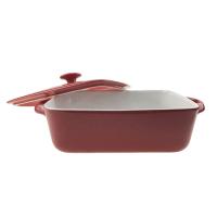 China Rectangular Ceramic Casserole Dish Set Bakeware Dish With Lid for sale