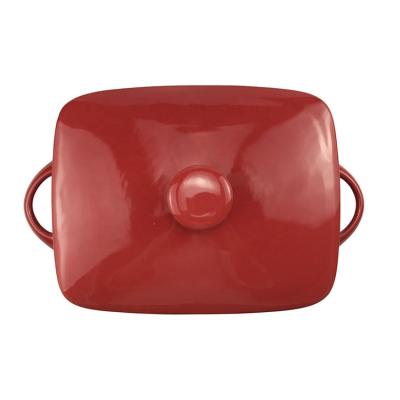 China Rectangular Ceramic Casserole Dish Set Bakeware Dish With Lid for sale