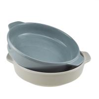 China Customizable Ceramic Round Baking Pan 10 Inch Oven Safe Dishwasher Microwave for sale