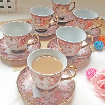 Cina Annaffiatoio delle tazze di Rim Decal Electroplated Ceramic Coffee dell'oro dipinto a mano in vendita