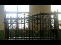 Garden Wrought Iron Door Galvanized And PVC Coating For Residential