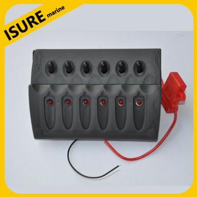 China New Waterproof Black 6 Gang Marine Boat Caravan LED Switch Panel for sale