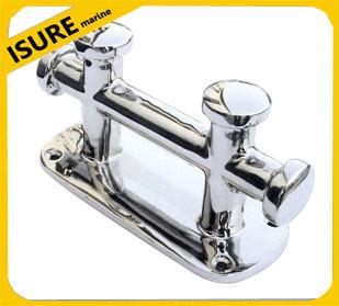China 316 Marine Grade Stainless Steel Double Yacht Deck Boat Cross Bollard for sale