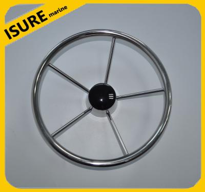 China 5 spoke Destroyer Style Stainless Boat /Marine Steering Wheel for sale