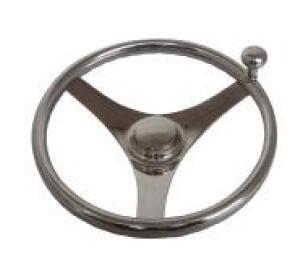 China Stainless 3 Spoke Steering Wheel Finger Grips & Control Knob for sale