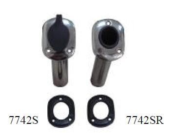 China Stainless Steel Boat Fishing Rod Holder With Black Plastic Cap for sale