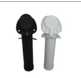 China White/Black Boat Rod Holder Nylon Flush Mount Rod Holder/ U.V Plastic Cap for sale