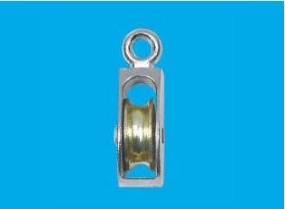 China nickle plated fixed eye us type pulley with single wheel for sale