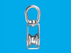 China swivel eye pulley with flat shoulder and single wheel for sale