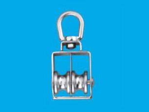 China swivel eye pulley with flat  shoulder and double wheels for sale