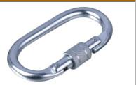 China Fall Protection Strong Tensile Mountain Rock Climbing Steel Screw Locking Carabiner ISURE MARINE for sale
