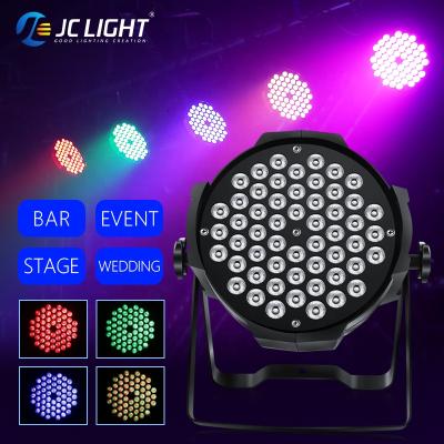 China 0~100% Dimmer 54*3w 54x3w RGB 54 Led 3w Multi Brightness 3in1 Led Par Light Effect Cheap Led Stage Lights for sale