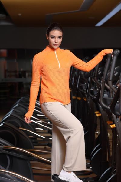 Quality Quarter Zip With Mock Neck Performance Long Sleeve Loose Fit Moisture Wicking for sale